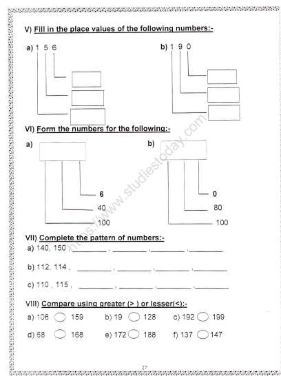 CBSE Class 2 Maths Expanded Forms Worksheet